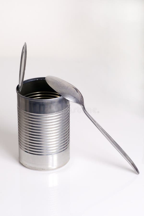 Tin can and spoon stock photo. Image of spoon, background - 1862204