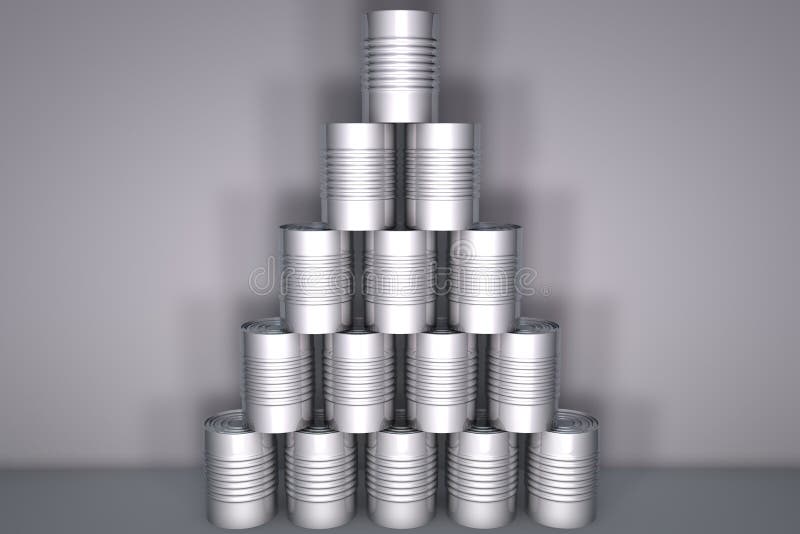 Tin can stack stock illustration. Illustration of shape - 14169237