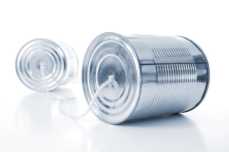 Tin or can telephone stock photo. Image of rope, pair - 14239614