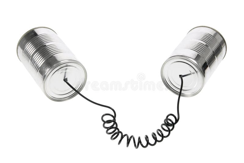 Tin can phone stock photo. Image of aluminum, communications - 18098548