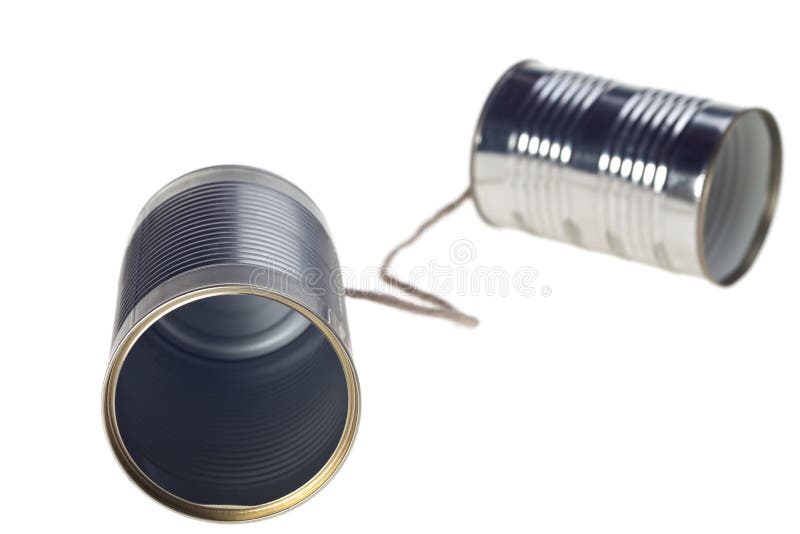 Tin can telephone stock image. Image of silver, speaker - 9594987