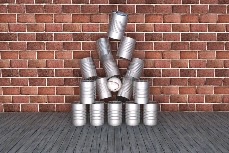 Tin can to fall over stock illustration. Illustration of throwing ...