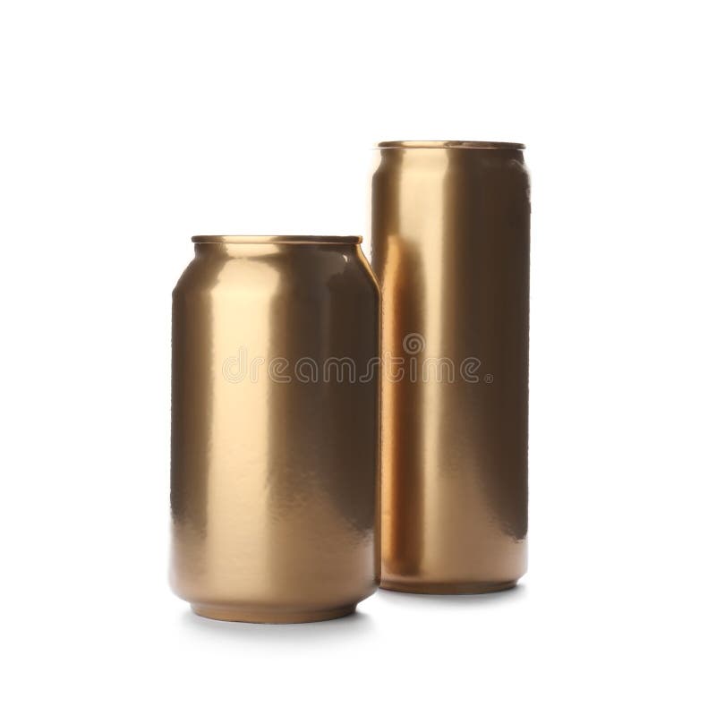 Tin cans with beverages stock photo. Image of copy, container - 120799906