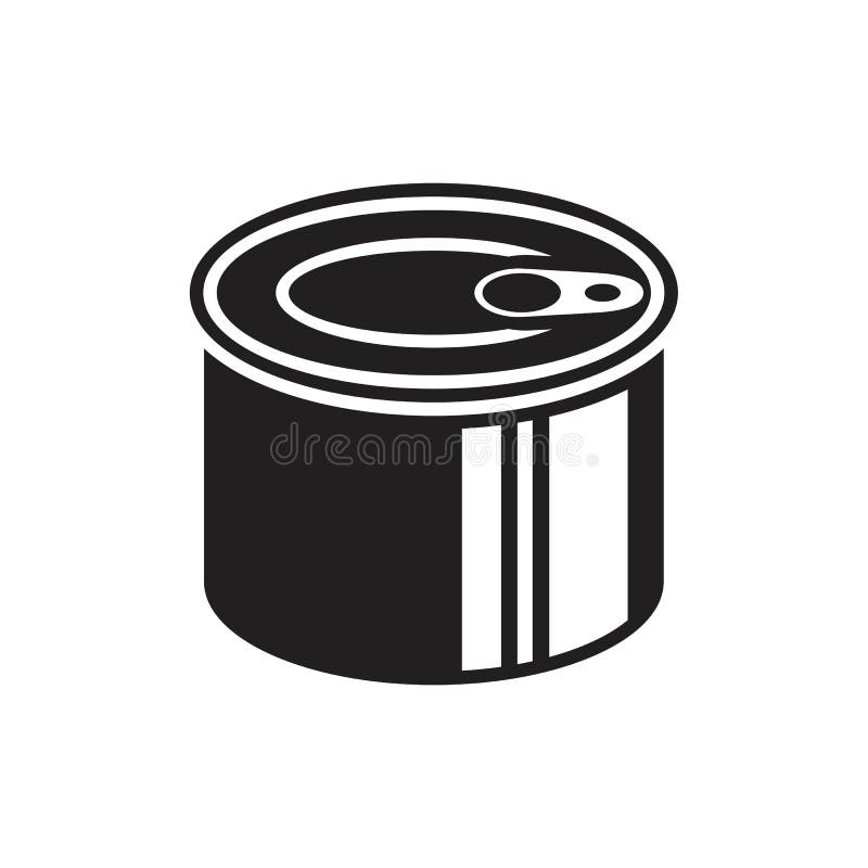 Tin Cans Black Glyph Icon Template Black Color Editable. Tin Cans Black ...