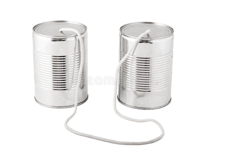 Tin cans and string stock photo. Image of communication - 527686