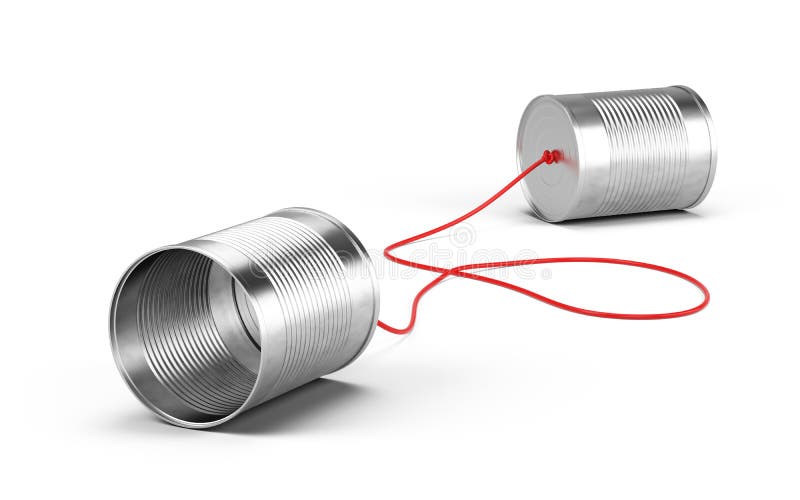 Two Tin Cans and String Phone. Stock Illustration - Illustration of ...