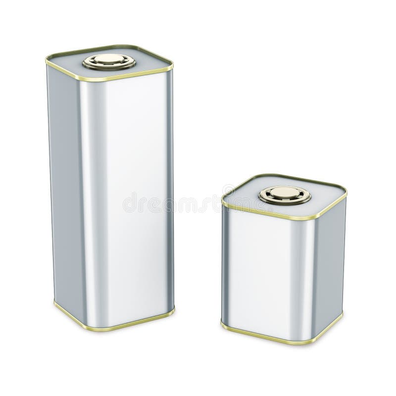 Tin cans square metal stock illustration. Illustration of liquids ...