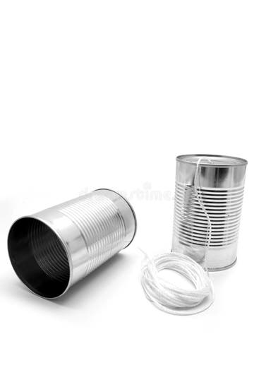 Tin cans and string stock photo. Image of communication - 527686