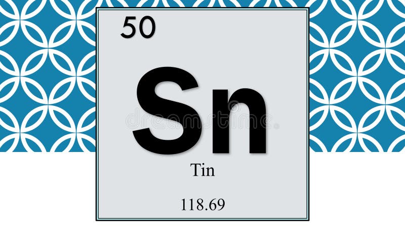 Tin Chemical Element Symbol on Blue Pattern Background Stock ...
