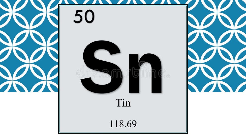 Tin Chemical Element Symbol on Blue Pattern Background Stock ...