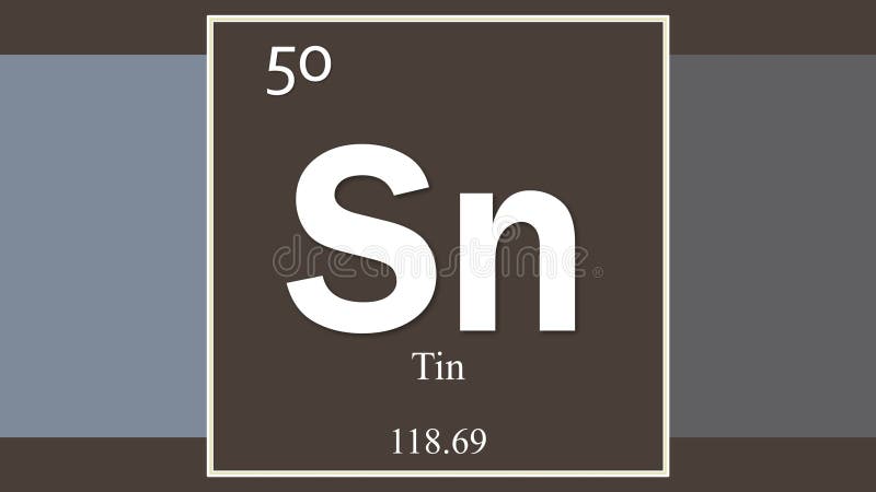 Tin Chemical Element Symbol on Blue and Gray Solid Background Stock ...