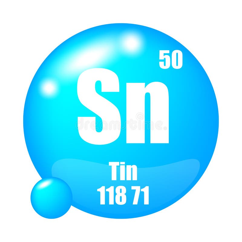 Tin Icon. Sn Chemical Element. Atomic Number 50. Mass 118.71. Blue ...