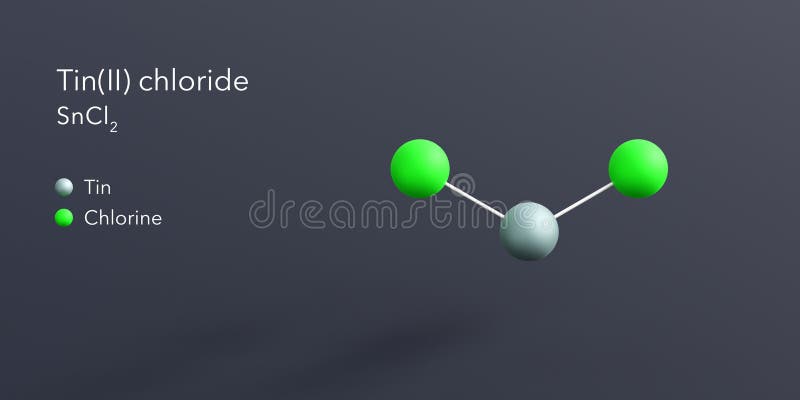 Tin(ii) Chloride Molecule 3d Rendering, Flat Molecular Structure with ...