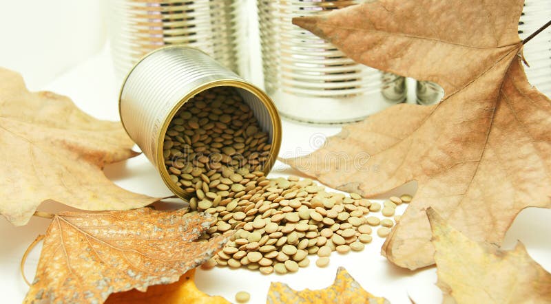 Tin with lentils stock image. Image of lentil, cans - 138728993