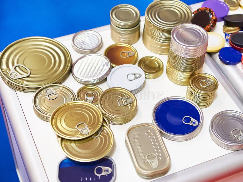Tin lids for cans stock image. Image of preserve, storage - 382591639