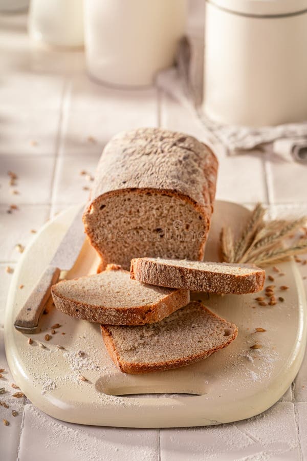 Tin Loaf of Rye Bread Perfect for a Balanced Breakfast Stock Image ...