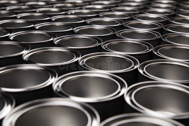 Tin Metal Cans, Painting Background Stock Photo - Image of housework ...