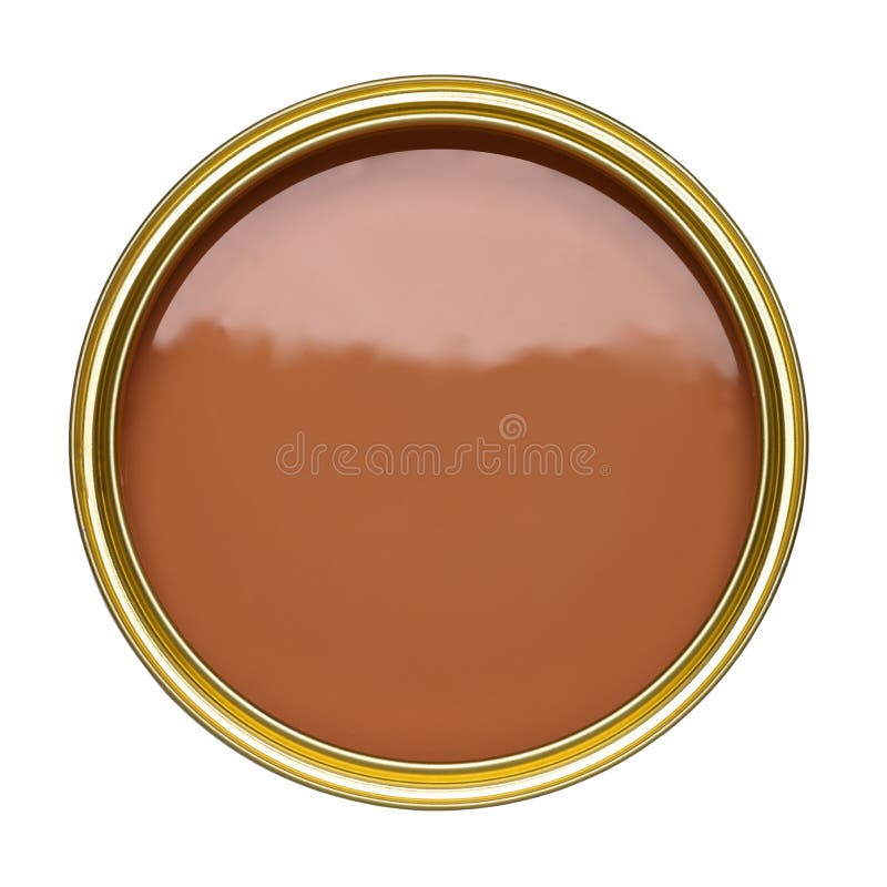 Tin of Brown Paint on White Background Stock Image - Image of colour ...