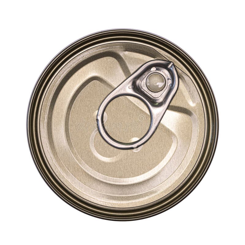 Tin with Ring Pull. Top View. Isolated on a White Background Stock ...