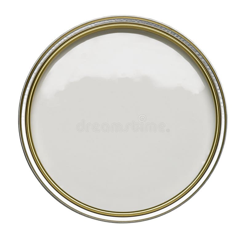 TIN of WHITE PAINT on WHITE BACKGROUND Stock Image - Image of ...