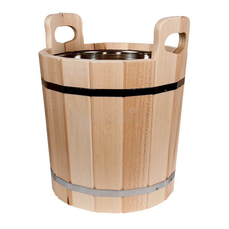 Tina De Madera En Un Fondo Blanco Foto de archivo - Imagen de envase ...