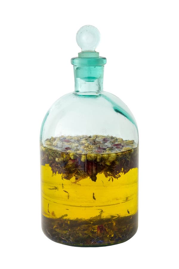 Tincture or Essential Oil Bottle on White. Herbal Medicine Stock Image ...