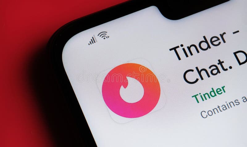 Tinder App Seen on the Corner of Mobile Phone Editorial Image - Image ...
