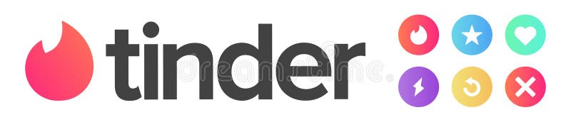 Tinder Web Icon Set, Vector Editorial Illustration Editorial Stock ...