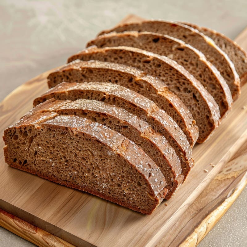 A Ting Board with Several Slices of Buckwheat Bread Arranged in a Row ...