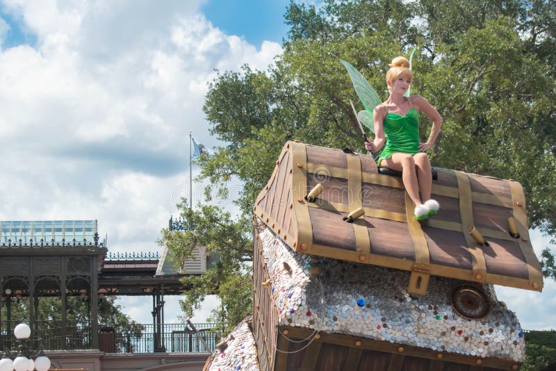 Tinker Bell on Beautiful Parade Float at Magic Kingdom 378 Editorial ...