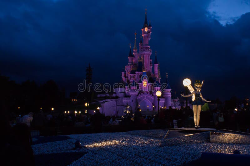 Tinkerbell in Front of the Castle Editorial Stock Image - Image of ...