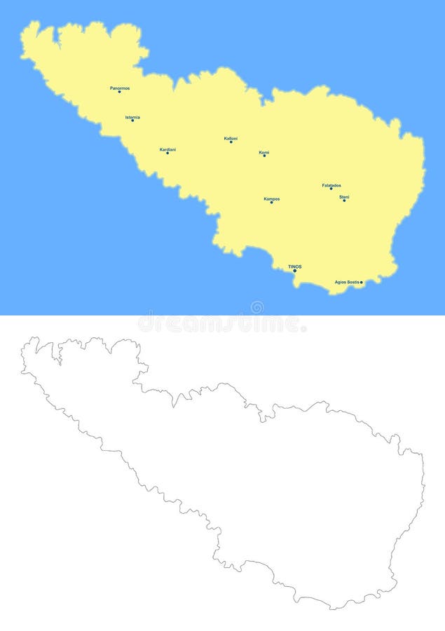 Tinos Island Map - Cdr Format Stock Vector - Illustration of education ...
