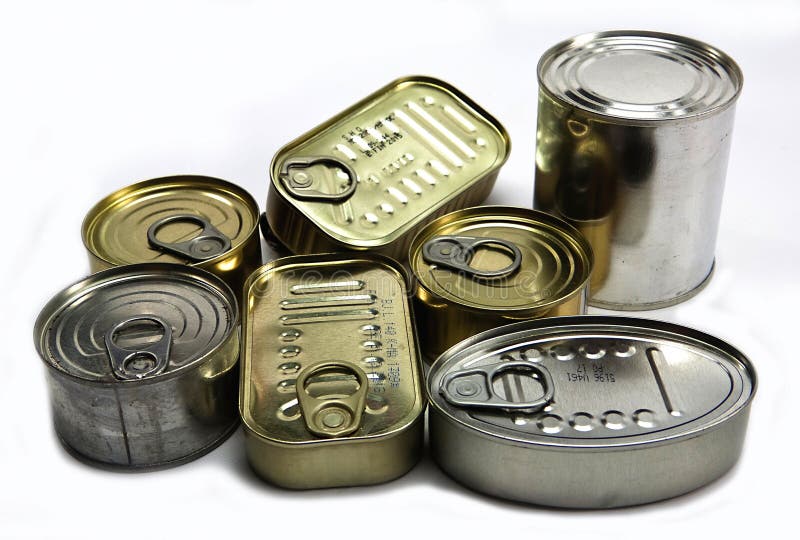 Tins Of Different Sizes And Closed Stock Image - Image of background ...