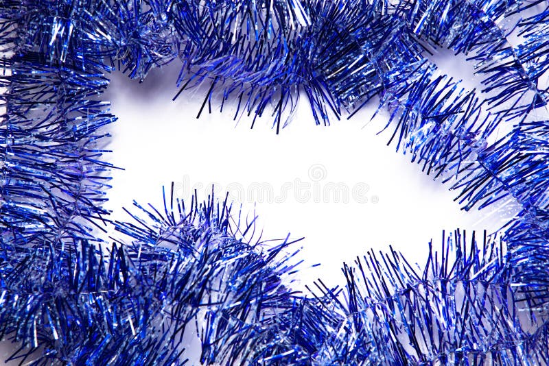 Tinsel frame stock photo. Image of holiday, white, silver - 12250212