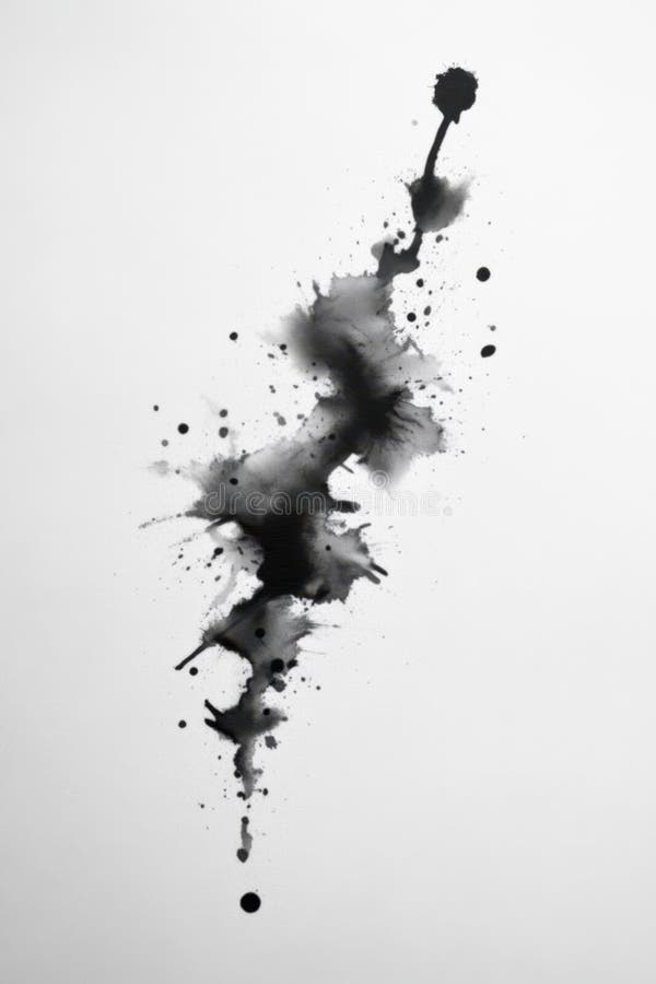 Tinta NEGRA O Acuarela Salpicada En Papel Stock de ilustración ...