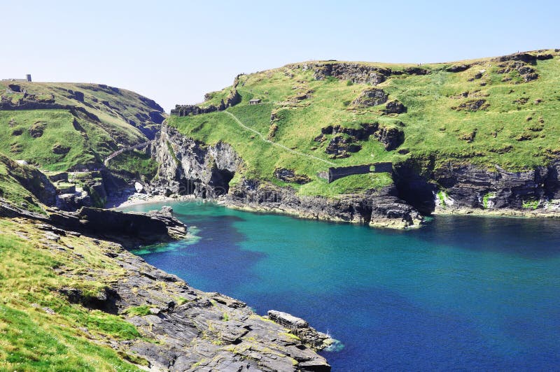 Tintagel bay stock photo. Image of beach, castle, arthur - 34721562