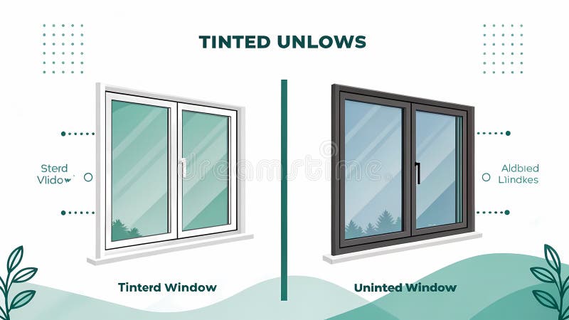 Tinted Vs Untinted Window Comparison Stock Illustration - Illustration ...