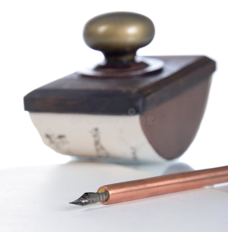 Tintenstift Und -papierbeschwerer Stockfoto - Bild von tinte ...
