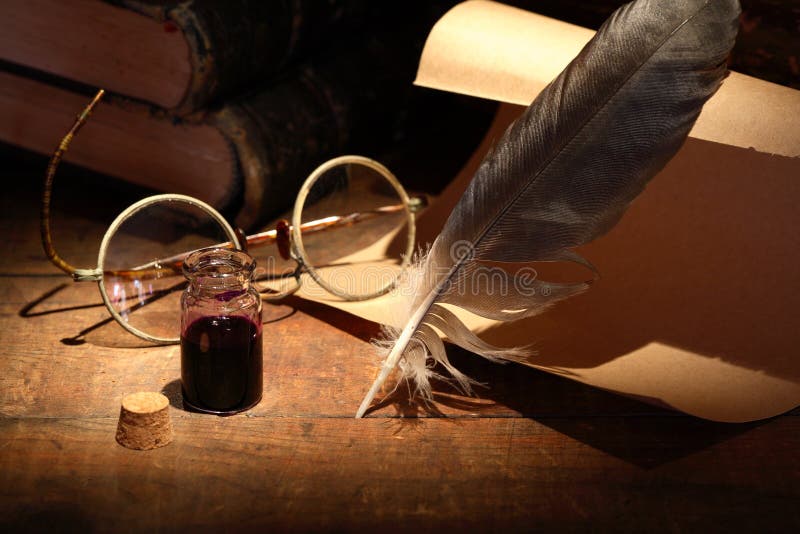 Tintero y pluma imagen de archivo. Imagen de pluma, arte - 33518277