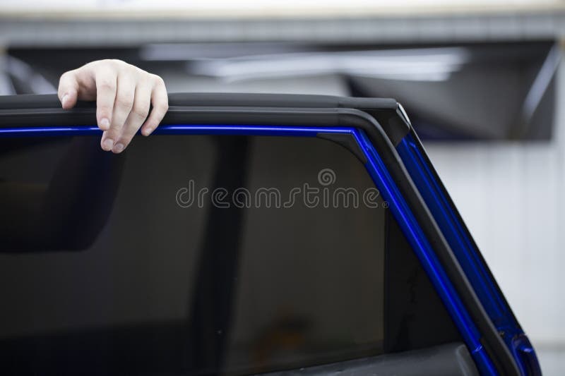 Tinting of Car Windows.Window Film for Car Stock Image - Image of ...