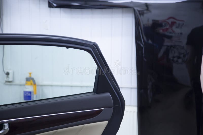 Tinting of Car Windows.Window Film for Car Stock Image - Image of ...