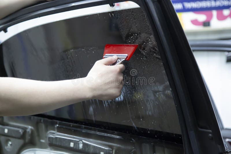 Tinting of Car Windows.Window Film for Car Stock Image - Image of tint ...
