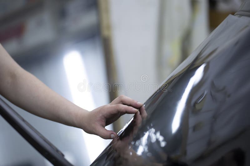 Tinting of Car Windows.Window Film for Car Stock Photo - Image of ...