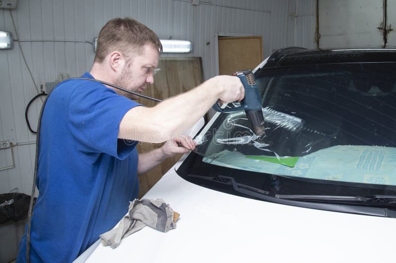 Tinting of Car Windows.Window Film for Car Stock Image - Image of ...
