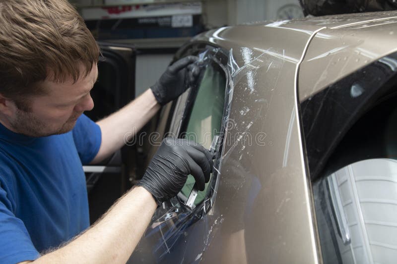 Tinting of Car Windows.Window Film for Car Stock Photo - Image of ...