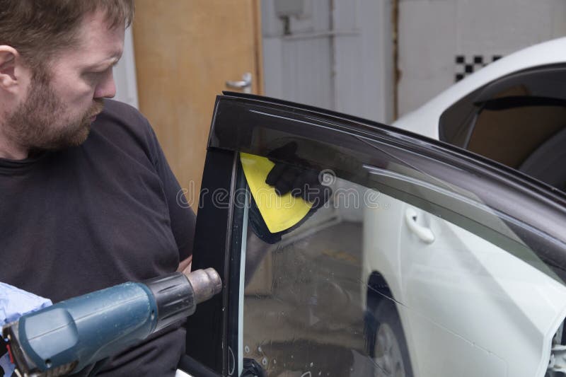 Tinting of Car Windows.Window Film for Car Stock Photo - Image of ...