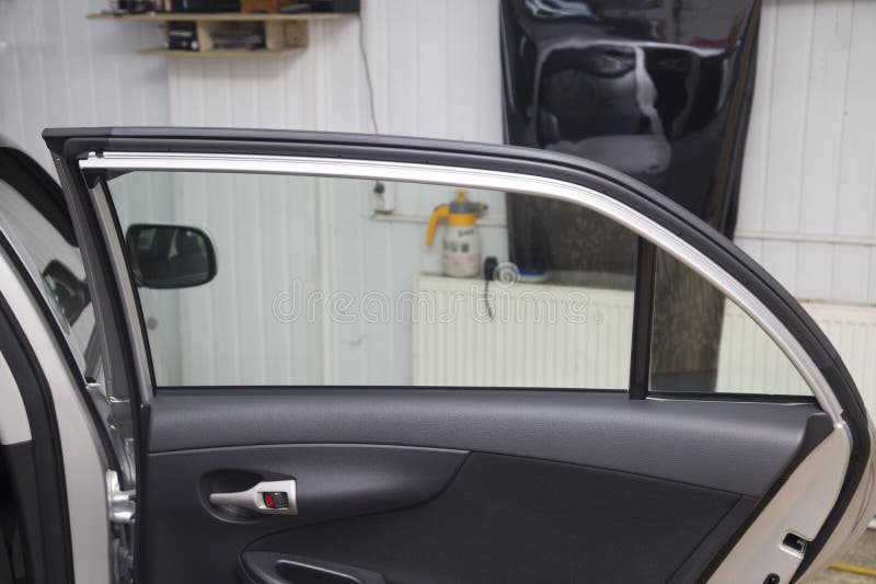 Tinting of Car Windows.Window Film for Car Stock Image - Image of male ...