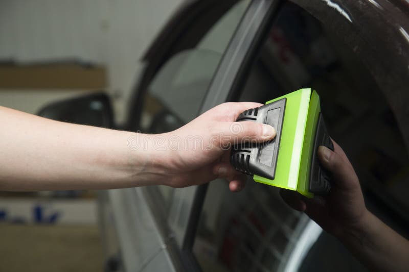 Tinting of Car Windows.Window Film for Car Stock Image - Image of film ...