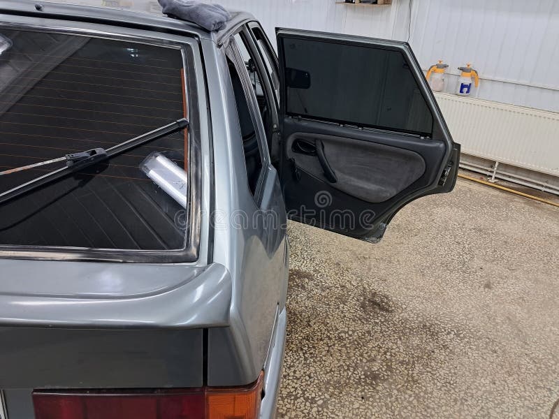 Tinting of Car Windows.Window Film for Car Stock Image - Image of ...