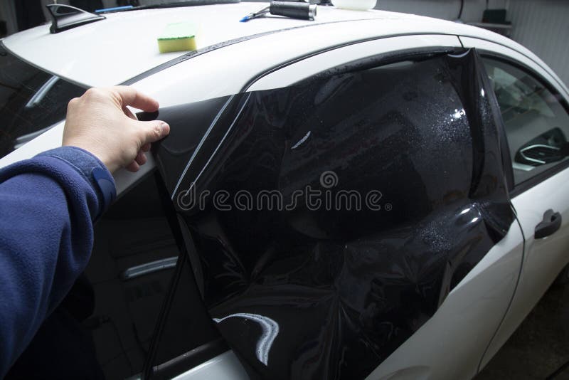 Tinting of Car Windows.Window Film for Car Stock Photo - Image of ...